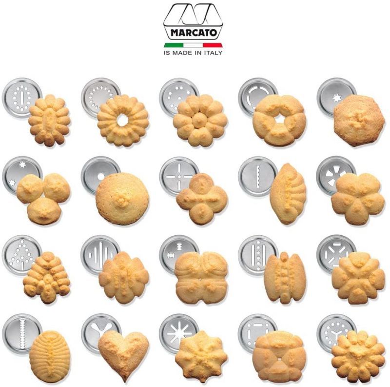 Marcato Biscuits Design Gebäckpresse mit 20 Scheiben
